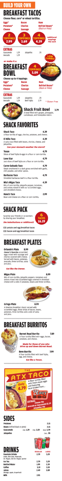 Menus | Taco Shack